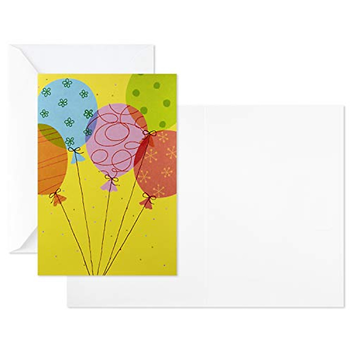 Hallmark 5EDX8610 Assorted Blank Greeting Cards (Cheerful Designs, 12 Cards and Envelopes)