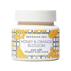 Beekman 1802 Whipped Body Cream, Honey & Orange Blossom - Scented - 8 oz - Intensely Hydrating & Softens Skin - With Goat Milk - Good for Sensitive Skin - Cruelty Free