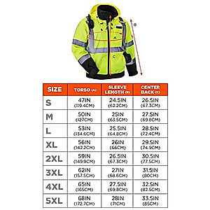 Ergodyne unisex adult 3-in-1 Hi-vis 3 in 1 Hi Vis Winter Bomber Jacket, Lime, XX-Large