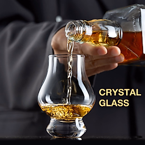 Whiskey Glasses Set of 4, Tequila Glasses, Scotch glasses, Bourbon Glasses, Tasting Glasses, Brandy Snifter Cocktail Whiskey Old Fashioned Glass for Liquor Tequila Gin Cognac Vodka, Shot Glass Bar Set