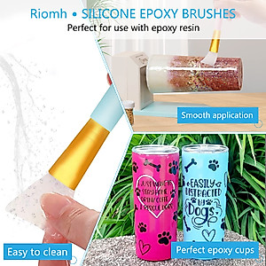 Silicon Epoxy Brushes Set for Making Epoxy Glitter Tumblers, Reusable Flexible Epoxy Application Sticks for Spreading an Even Coat of Epoxy Resin on Tumblers and Cups (Pack of 4)