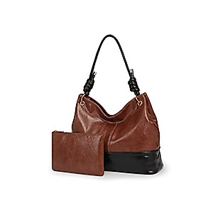 Shoulder Bags for Women Hobo Bags Tote Handbags Purse Vegan Leather Bucket Bag Large Waterproof with Small Wallet 2Pcs Set