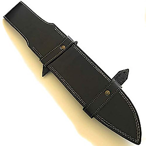 16.5" long custom handmade leather sheath for 10"—10.5" blade boeie knife