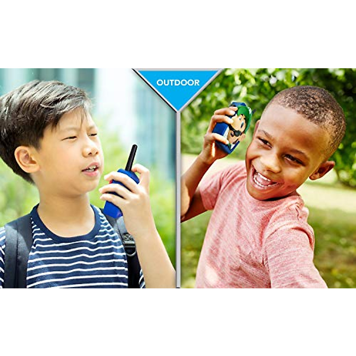 Super Mario Bros Walkie Talkies Kids Toys, Long Range, Two Way Static Free Handheld Radios, Designed for Indoor or Outdoor Games for Kids Aged 3 and Up