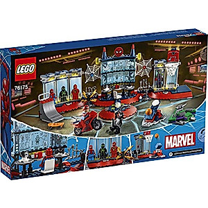 LEGO Marvel Spider-Man Attack on The Spider Lair 76175 Cool Building Toy, Featuring The Spider-Man Headquarters; Includes Spider-Man, Green Goblin and Venom Minifigures, New 2021 (466 Pieces)