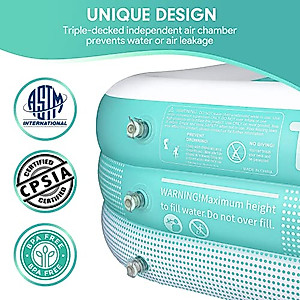 Large Inflatable Swimming Pool, Family-Sized Inflatable Kiddie Pool, Family Lounge Pool for Kids Adult Suitable for Backyard Outdoor Garden 96"" X 56"" X 22""