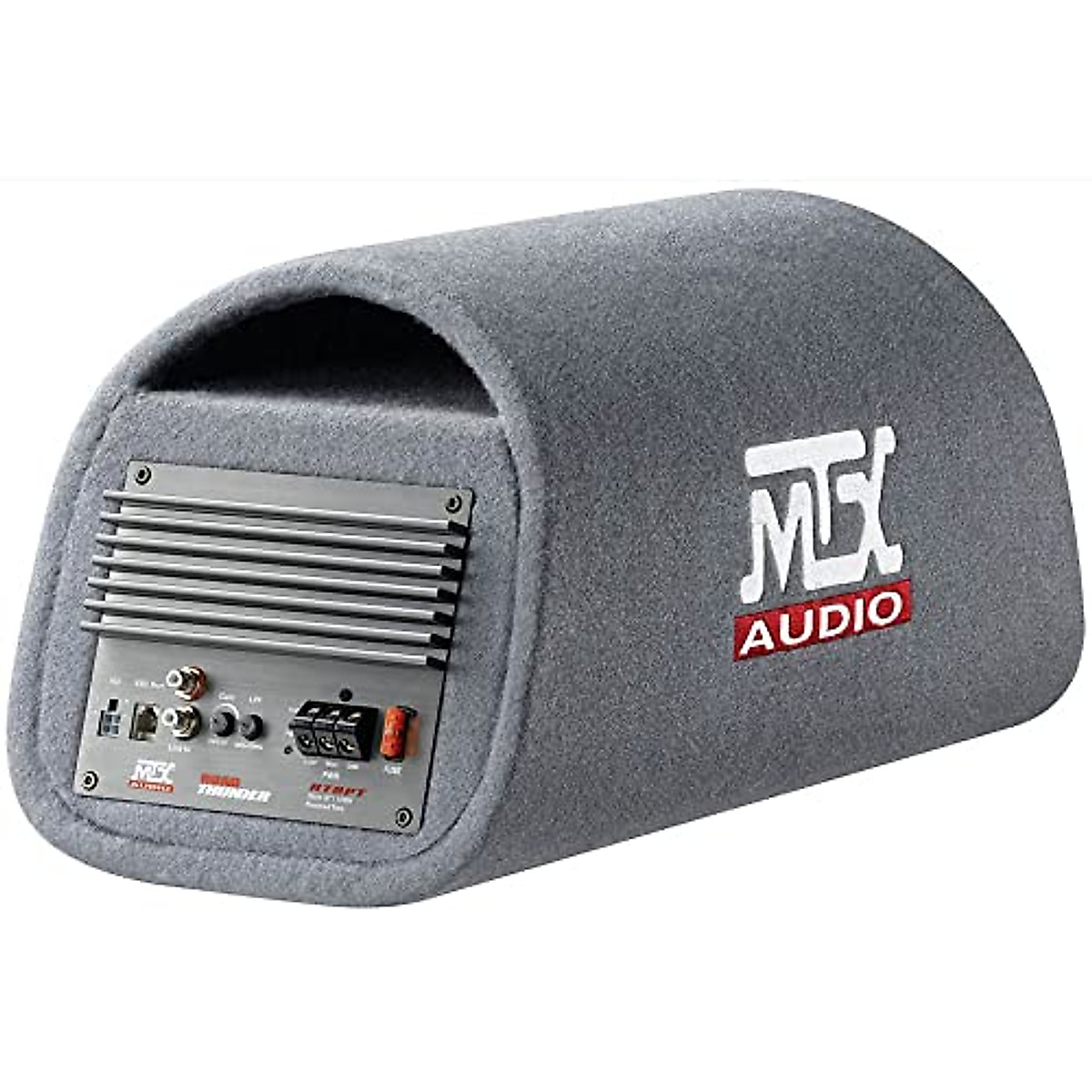 MTX AUDIO RT8PT 8" 240W Enclosure Amplified Vented Tube Box Car Loaded Subwoofer & Soundstorm AKS8 8 Gauge Car Amplifier Amp Complete Wiring Kit