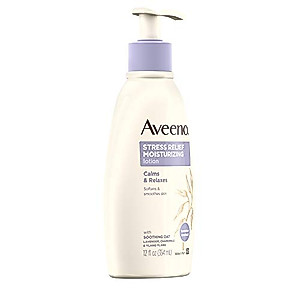 Aveeno Stress Relief Moisturizing Body Lotion with Lavender, Natural Oatmeal and Chamomile & Ylang-Ylang Essential Oils to Calm & Relax, 12 fl. oz ( Pack of 3)