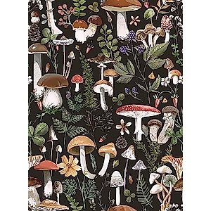 Adhesive Shelf Liner,Boho Mushroom Contact Paper for Cabinets,Vinyl Film Decorative Drawer Liner for Bedroom Dresser Sticker 17.3 inch x 118 inch (Boho Mushroom, 17.3 inch x 118 inch)