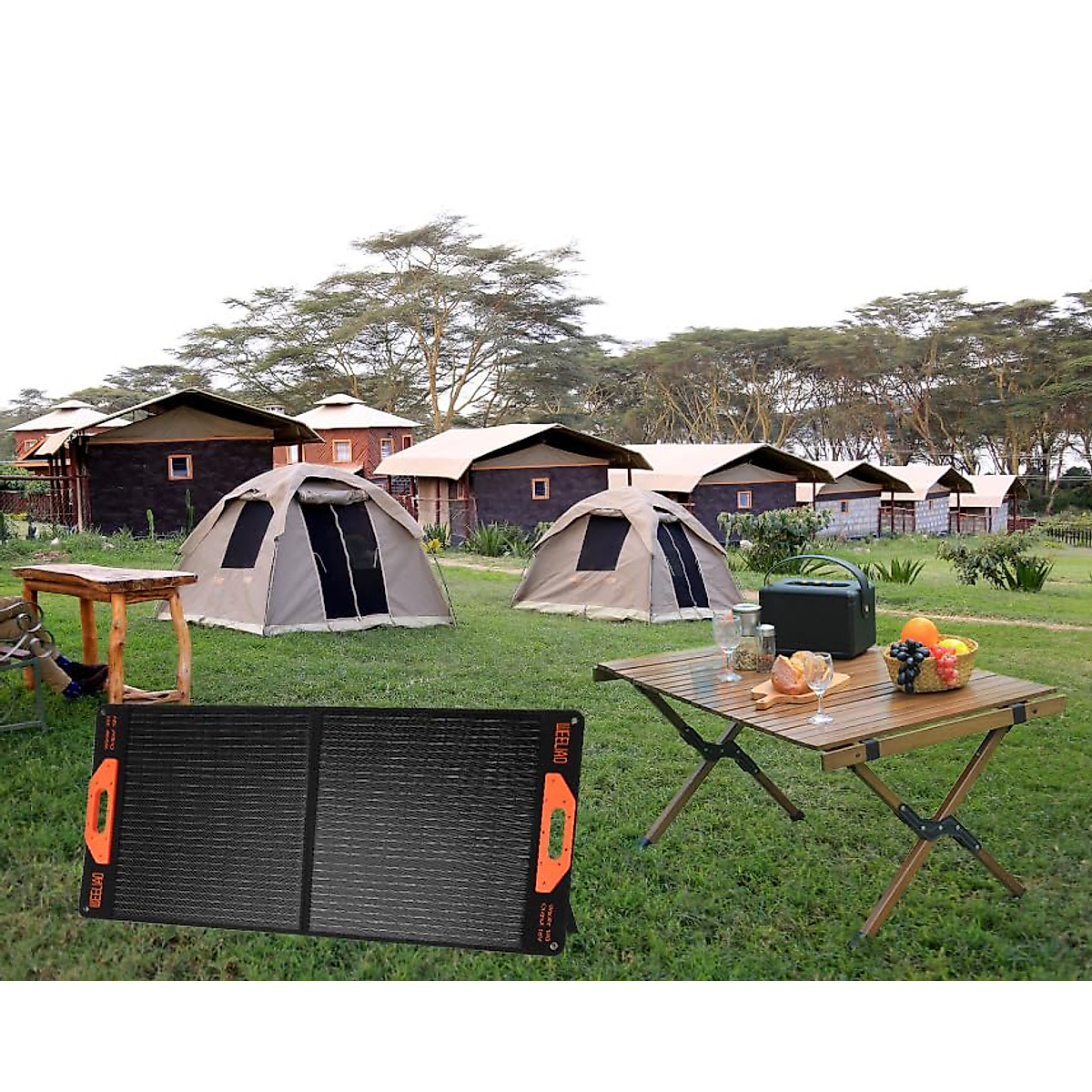 Solar Panels 18V 100W Foldable Solar Panel for Power Station with 10 Connectors Lightweight Monocrystalline Solar Panel Charger for Power Bank, Power Supply, Laptop,Phone, Solar Generator, Fishing