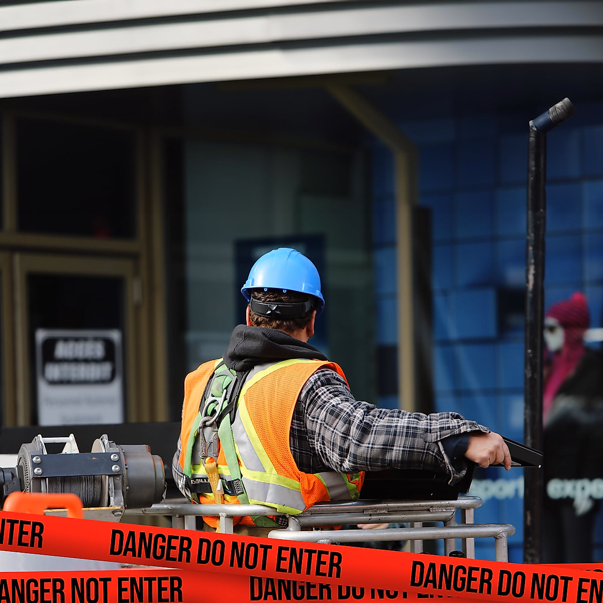 Danger Do Not Enter Tape 2 Pack 3 inch X 1000 feet • Sharp Red with a Bold Black Print for High Visibility • Tear Resistant Design