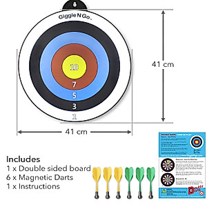 Giggle N Go Magnetic Dart Board Kids - Magnetic Dart Board for Boys or Girls Boys Gifts Age 6 and Above. Fun Dart Game for Kids and Make Great Xmas or Birthday Gifts for Boys or Girls
