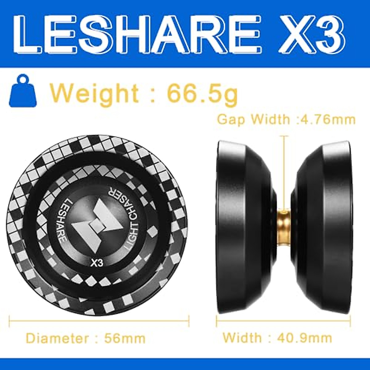 LESHAREYoyo Non-Responsive Pro X3 for Advanced yoyo Players Includes Responsive yoyo for Beginners Aluminum Yoyo for Kids + 5 yoyo Ropes + Gloves + User Instructions