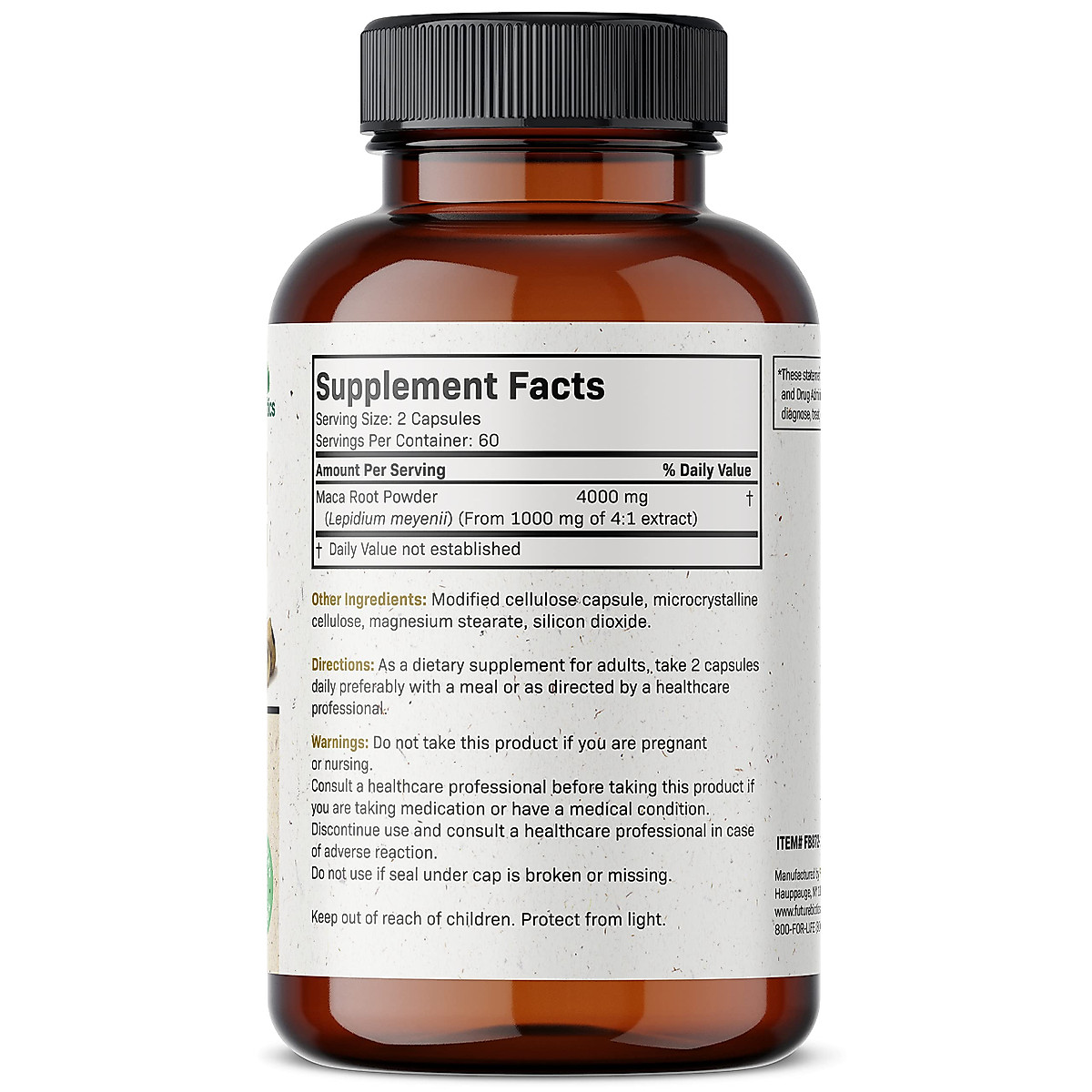 Futurebiotics Maca Root Extra Strength 4000 MG Supports Energy, Stamina & Reproductive Health, Non-GMO, 120 Vegetarian Capsules