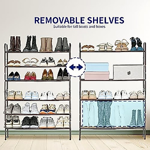 SUFAUY 3-Tier Shoe Rack, Stackable Shoe Shelf Storage Organizer for Entryway Closet, Extra Large Capacity, Wire Grid, Bronze