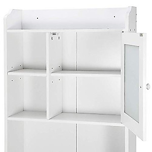 ZENY Over The Toilet Storage Organizer and Freestanding Cabinet with Adjustable Shelf & Storage Rack, Bathroom Space Saver Toilet Storage Cabinet, White