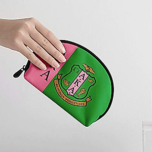 Syifasya Alpha Kappa Alpha 2 Pcs Cosmetic Bags Travel Makeup Bag Portable Clutch Pouch Set Women Handbag with Zipper Shell Toiletry Storage