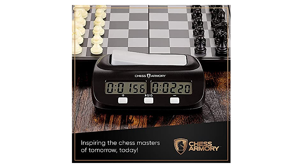 Chess Armory Digital Chess Clock - Portable Tournament Timer