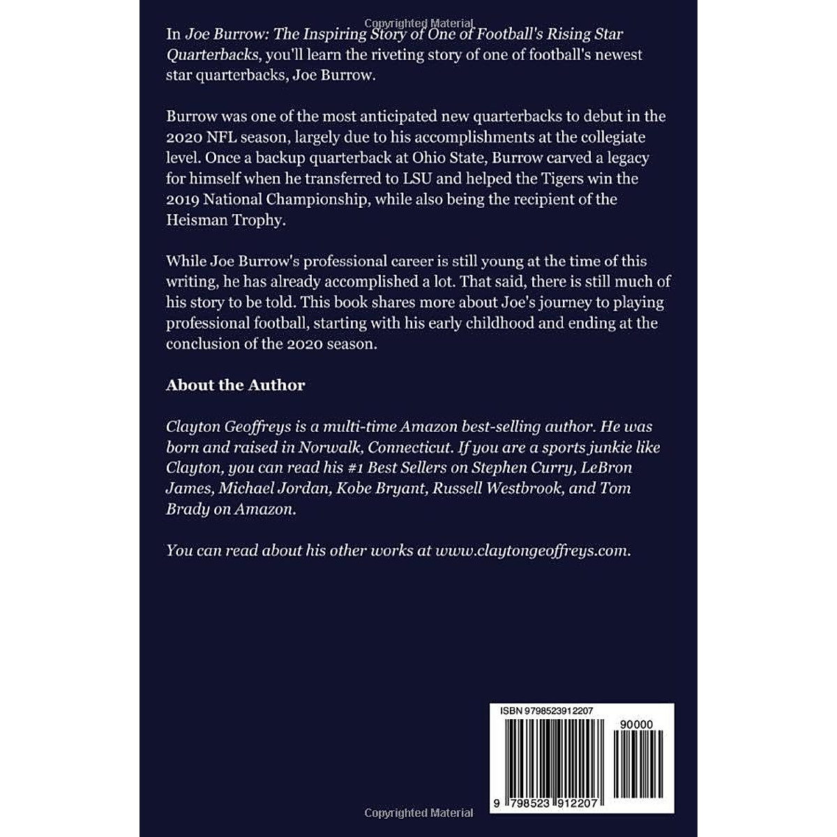 Joe Burrow: The Inspiring Story of One of Football's Rising Star Quarterbacks (Football Biography Books)