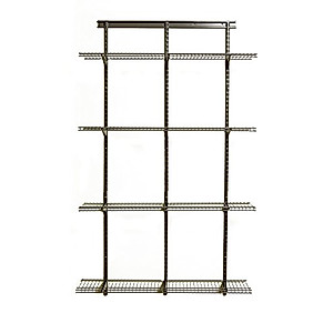 ClosetMaid 52845 ShelfTrack Adjustable Utility Organizer Kit, 4' X 12", Nickel