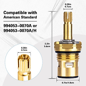 Cartridge for American Standard 994053-0070a or 994053-0070a/H Bath & Kitchen Faucet Replacement Valve Cartridge, 4z-24h Hot and Cold Replacement Stem, Brass