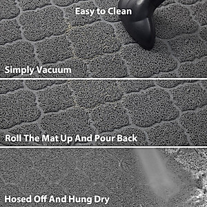 WePet Cat Litter Box Mat, Kitty Premium PVC Pad, Durable Trapping Rug, Phthalate Free, Urine-Resistant, Scatter Control, XXL 47 x 36 Inch, Grey