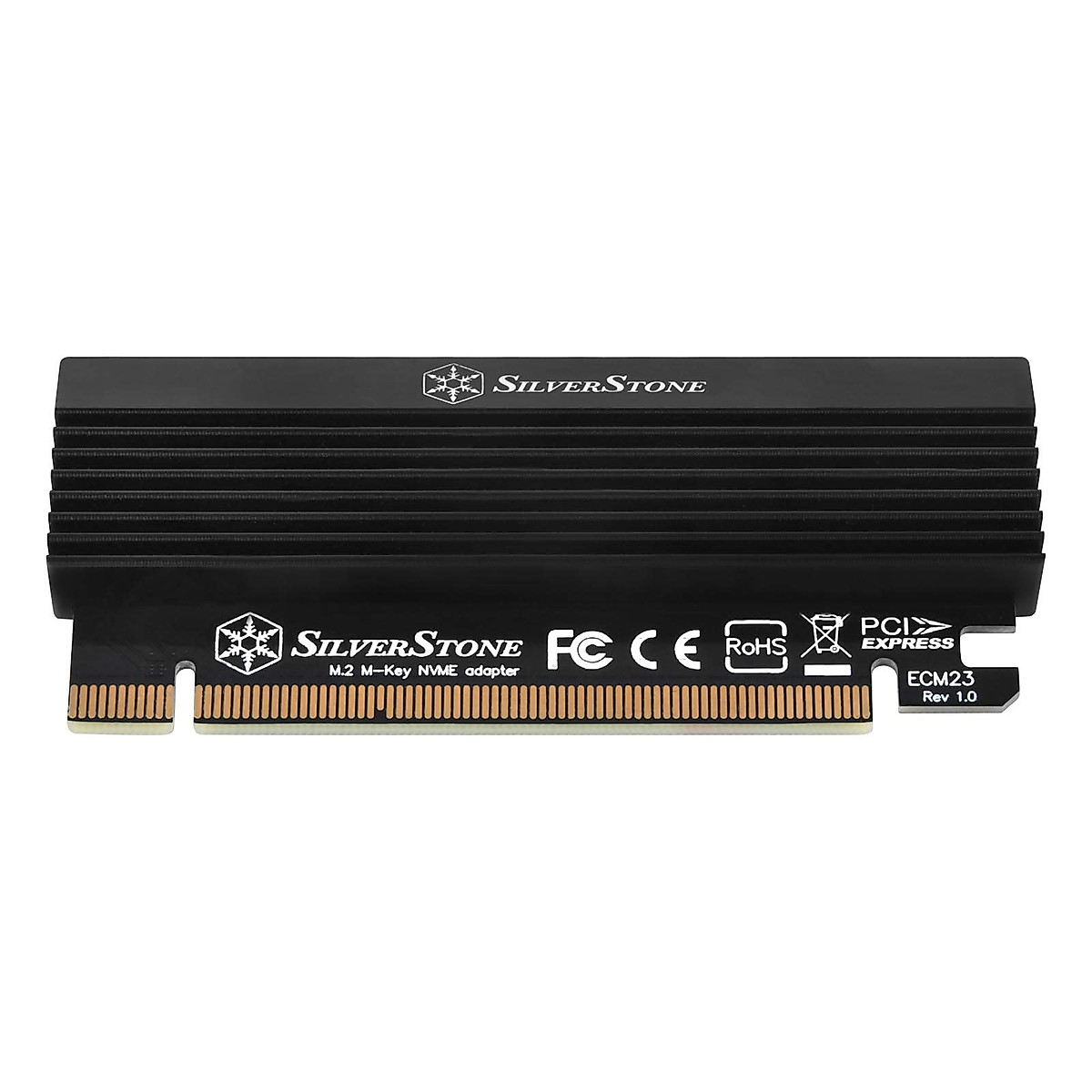 SilverStone Technology Slim M.2 M Key PCIe NVMe Adapter to PCIe X4 with Integrated Heatsink ECM23