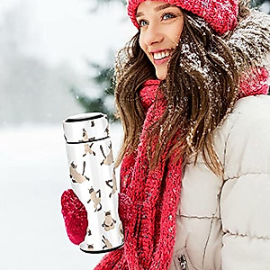 CaTaKu Funny Animals Cat Water Bottle Insulated 16 oz Stainless Steel Flask Thermos Bottle for Coffee Water Drink Reusable Wide Mouth Vacuum Travel Mug Cup