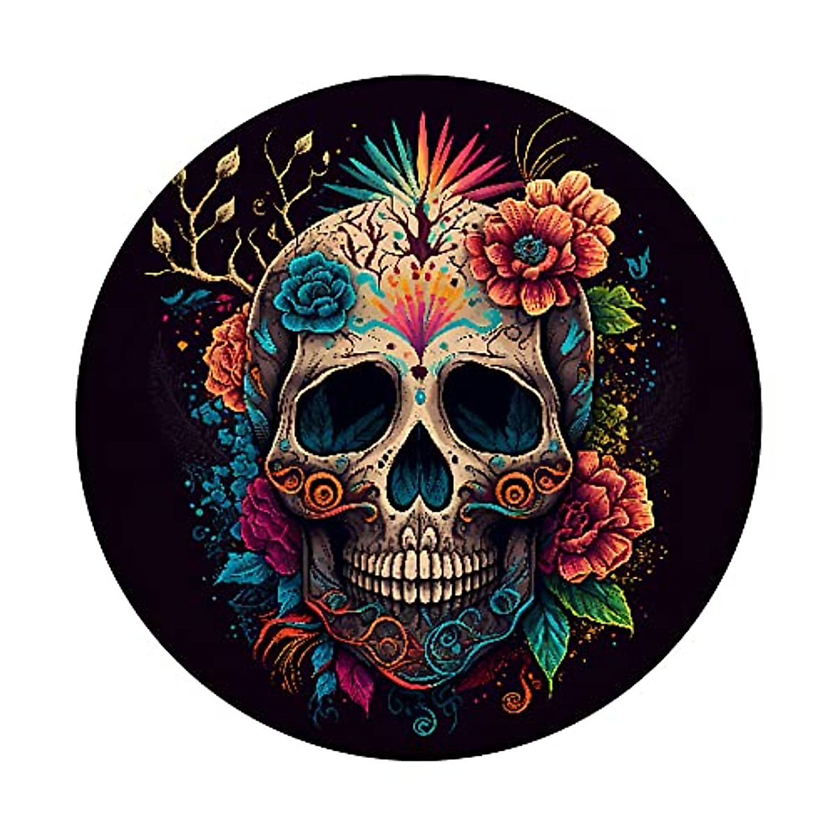 Sugar Skull Flowers PopSockets Swappable PopGrip
