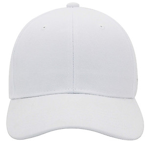 AZTRONA Baseball Cap Men Women - Adjustable Plain Sports Fashion Quality Hat, WHT