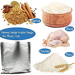 20 Pieces 5 Gallon Mylar Bags 18 x 24 Inch, 5 Mil Mylar Bags for Food Storage, Heavy Extra Large Mylar Bags for Rice, Flour, Beans, Heat Sealable Mylar Bags 5 Gallon