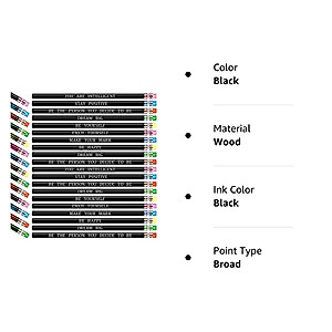 100 Pcs Inspirational Pencils Color Changing Mood Pencils Personalized Pencils with Words Motivational Cute Pencils with Eraser Heat Activated Wooden Pencils Class Reward for Kid (Black)