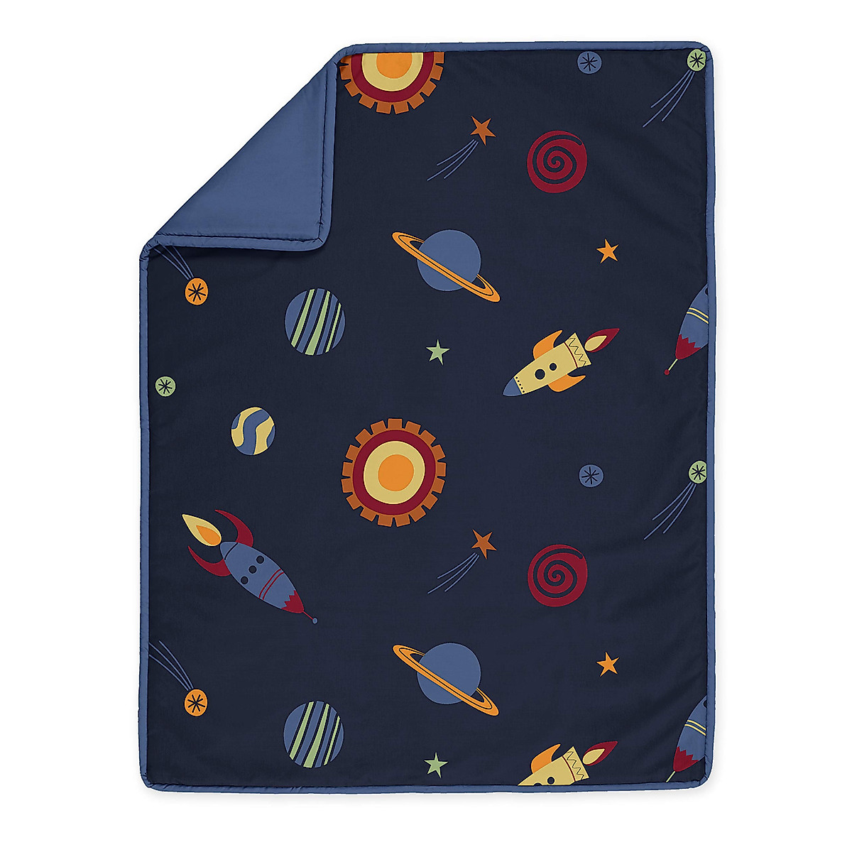 Sweet Jojo Designs Space Galaxy Rocket Ship, Planet, Galactic 11 Piece Baby Boy or Girl Bedding Crib Set