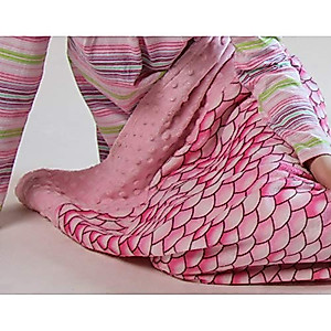 Snuggle Stuffs Girls Scales Minky Dot Velboa Mermaid Tail Blanket (Infant - 24", Pink)