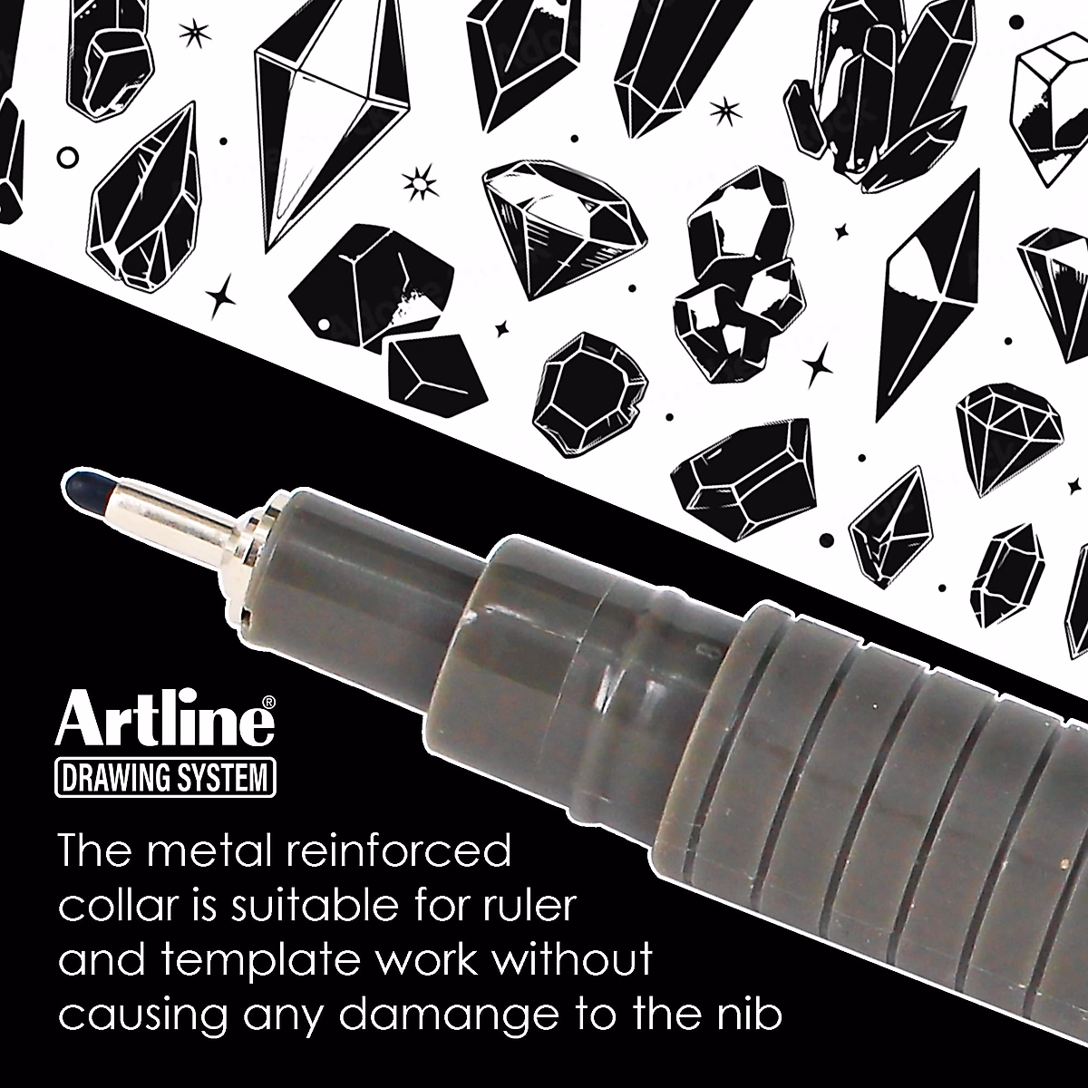 Artline 230 Drawing System Pens, Technical Drawing Pens For Drafting, Illustrating, and More, 0.2mm, 0.4mm, 0.6mm, and 0.8mm Fine Tips - Black, 4-Pack