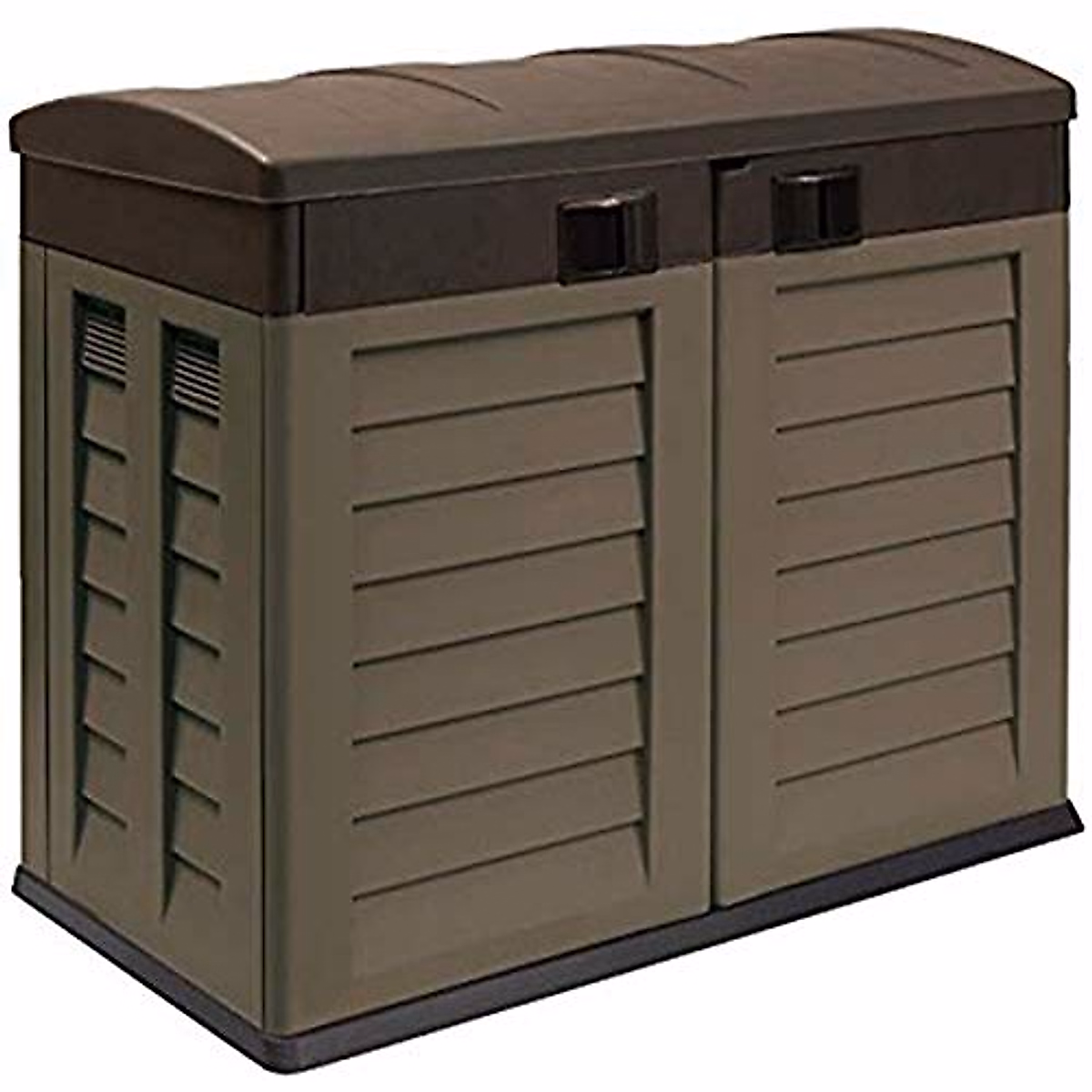Starplast Heavy Duty Garden Shed: 317 Gallon Outdoor Plastic Willy Bin Cabinet, 2 Doors, Weather & Water Resistant, 57.5 x 46.9 x 34.3 Inches, 41-811