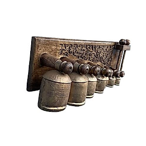 onlinecraft Wooden Wall Door Bell 7pc Bell (Brown)