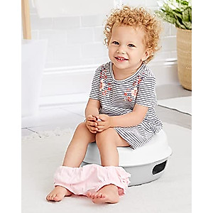 Skip Hop Potty Training Toilet, Go Time 3-in-1 Potty, White/Grey