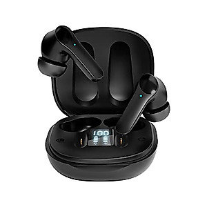 Wireless Earbuds Bluetooth 5.1 Headphones 48Hrs Playtime with LED Digital Display Charging Case, in Ear Earphones Stereo Headset with Mic and Touch Control for iPhone Android SmartPhone Tablet, Black