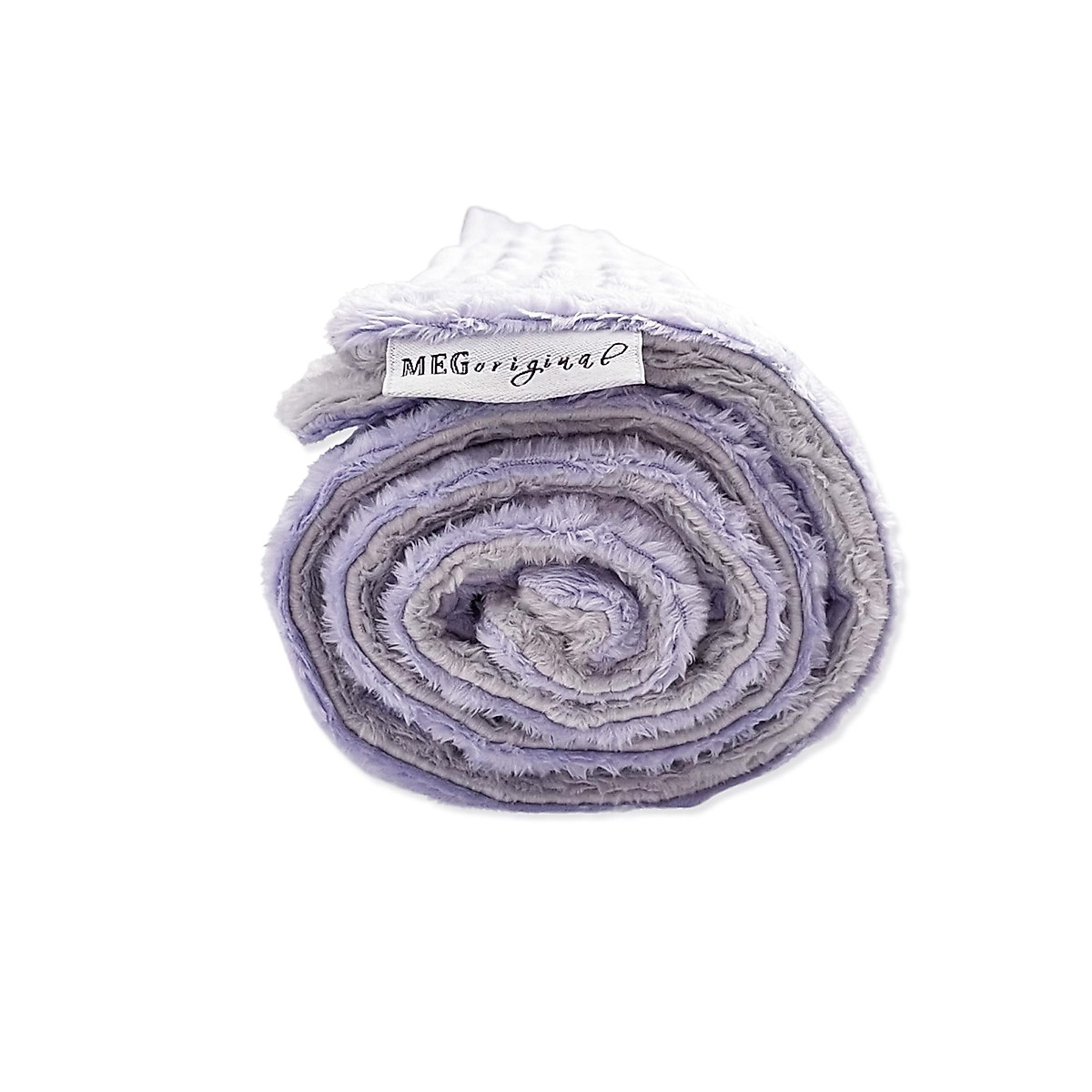 MEG ORIGINAL Lavender & Gray Minky Dot Baby Girl Blanket