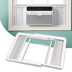 Flehomo Window Air Conditioner Side Panels with Frame, Adjustable Insulation AC Side Panel for 5,000 BTU Window AC Unit, Frame Included