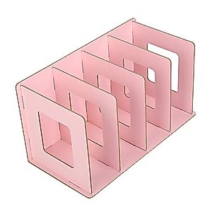 YOUTHINK DIY Desktop Bookshelves, Wooden Books DVD Placement Shelves Storage Shelves, Suitable for Students Children Adults (Light Pink)