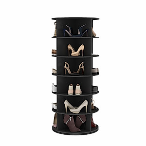 Gyfimoie Rotating Shoe Rack, 6-Tier Spinning Shoe Rack Tower, Free Standing 360°Revolving Shoe Storage Organizer Lazy Susan Shoe Rack for Entryway Living Room Hallway