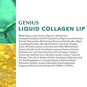 Algenist GENIUS Liquid Collagen Lip - Active Vegan Collagen Lip Treatment for Visibly Smoother Lips - Non-Comedogenic & Hypoallergenic Skincare (10ml / 0.3oz)