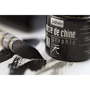 Pebeo Graphic India Ink, 250 ml Bottle Black