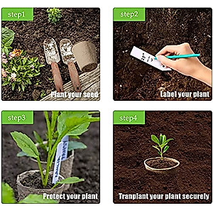 EHWINE Peat Pots, 100 Pack 3.15 Inch Seed Starter Pots Round Biodegrade Plant Nursery Pots, Garden Organic Peat Pots Kits for Seedling, Bonus 100 Pcs Plant Labels
