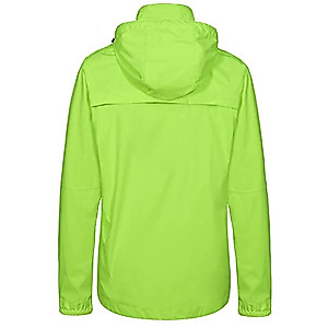 Little Donkey Andy Women's Rain Running Jacket Cycling Bike Coat Lightweight Windproof Fluorescent Yellow L