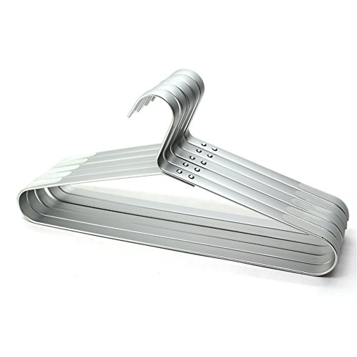 Koobay 6Pack 16.5" Silver King Size Aluminum Laundry Hangers Clothes Storage Coat Suit Hangers with Anti-Slip Strips