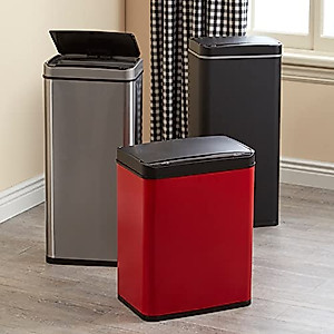 BrylaneHome 50-Lt. Wide Motion Sensor Trash Can Trashcan, Black
