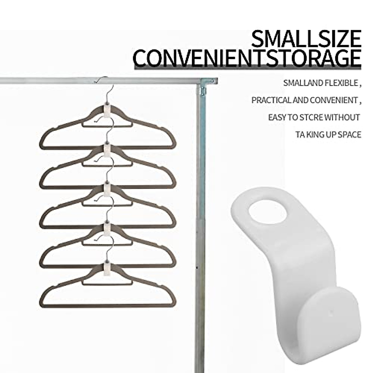 TAOZHIYAO 50PCS Clothes Hook Hanger Hooks Space Saving Closet Connector Organizer (White)